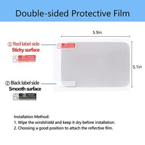 Hud Reflective Head-Up Screen Protector Windscreen Film Universal Car Head-up Display Exclusive Transparent Film 5.9 x 5.1'', 2 Pack