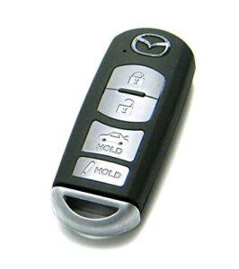 oem 4-button smart key fob remote compatible with 2014-2018 mazda 3 & 6 (fcc id: wazske13d01, p/n: gjy9-67-5dy)