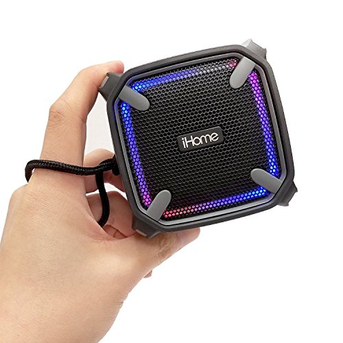 iHome iBT371 Weather Tough Portable Rechargeable Bluetooth Speaker with Speakerphone and LED Accent Lighting (Mini)