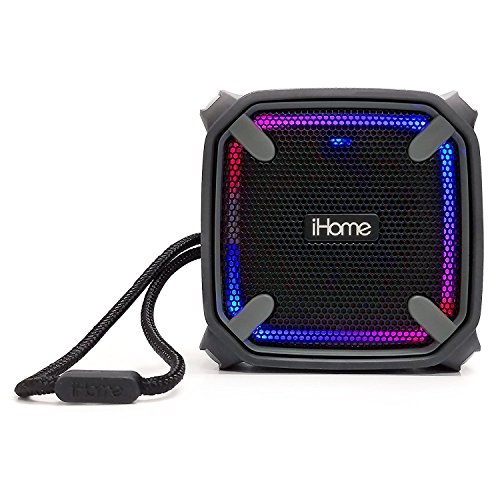 iHome iBT371 Weather Tough Portable Rechargeable Bluetooth Speaker with Speakerphone and LED Accent Lighting (Mini)