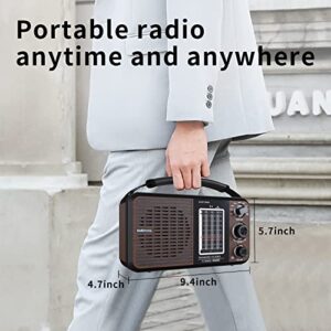 Shortwave Radio AM/FM/SW1-6 Radio Transistor Radio AC or Battery Operated with Best Reception USB/SD Port Big Speaker and Precise Tuning Knob & 3.5mm Earphone Jack