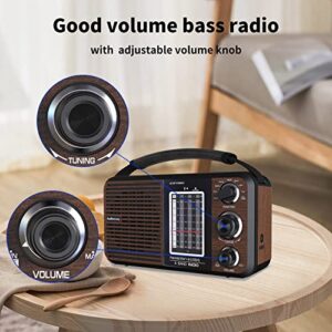 Shortwave Radio AM/FM/SW1-6 Radio Transistor Radio AC or Battery Operated with Best Reception USB/SD Port Big Speaker and Precise Tuning Knob & 3.5mm Earphone Jack