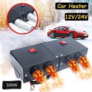 MACHSWON Car Heater Kit High Power Fast Heating Fan Defrost Defogger For Automobile Windscreen Winter Windshield Defogger Defroster 12V 500W