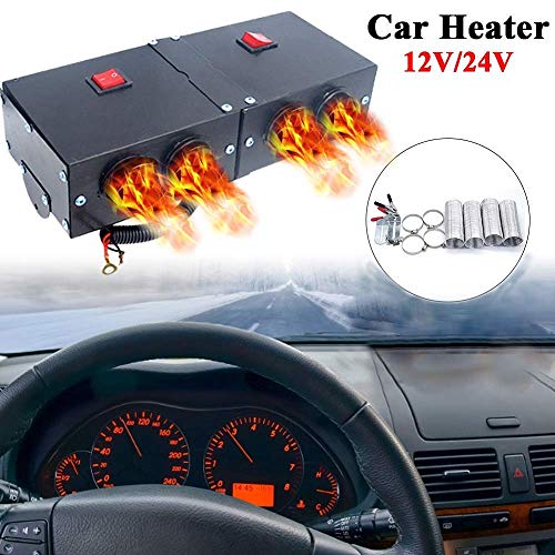 MACHSWON Car Heater Kit High Power Fast Heating Fan Defrost Defogger For Automobile Windscreen Winter Windshield Defogger Defroster 12V 500W