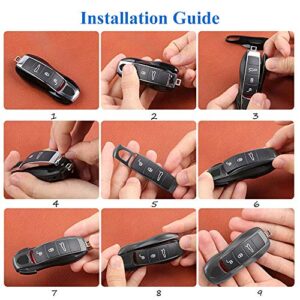 AeroBon 3-Piece Painted Key Cover/ Key Fob Shell Cover Compatible with Porsche Key Shell (MK1)