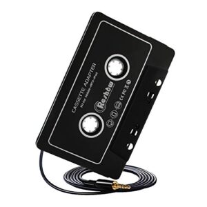 reshow cassette to aux adapter with stereo audio, premium car audio cassette adapter with 3.5mm headphone jack