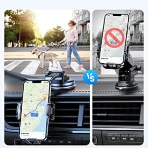 VICSEED Universal Car Phone Holder Mount [Ultimate Silicone Protection] Long Arm Suction Cup Phone Mount for Car Dashboard Windshield Vent Hands Free Cell Phone Holder Car Compatible with All Phones