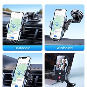 VICSEED Universal Car Phone Holder Mount [Ultimate Silicone Protection] Long Arm Suction Cup Phone Mount for Car Dashboard Windshield Vent Hands Free Cell Phone Holder Car Compatible with All Phones