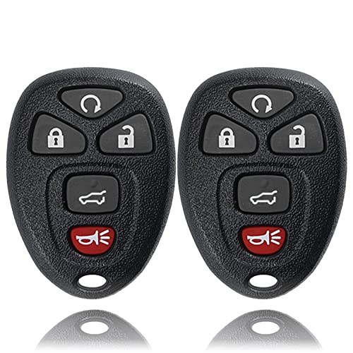 Car Key Fob Key Compatible with Chevrolet Chevy Traverse丨Suburban丨Tahoe丨GMC Acadia丨Yukon丨Buick Cadillac Keyless Entry Remote Clicker 5 Button with FCC OUC60270 OUC60221 15913415 (2 Packs)