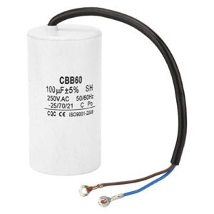 cbb60 run capacitor, ac cbb60 capacitor 250v ac capacitor 100uf capacitor 50/60hz motor run capacitor with wire lead for motor air compressor