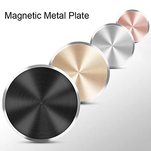 VizGiz 4 Pack Mount Metal Plate for Magnetic Car Mount Vehicle Air Vent Dashboard Holder Cradle Strong Adhesive Sticker Replacement Magnet Patch Universal Circular Disc for Mobile Phone GPS MP4