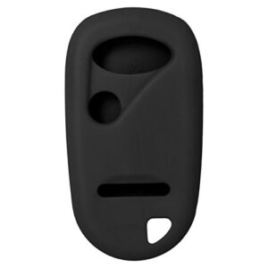 keyless2go replacement for new silicone cover protective case for honda 3 button remote key fob – black