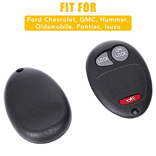 Key Fob Replacement Fits for 2007-2016 Chevy Silverado Suburban Tahoe Avalanche Equinox Express Traverse GMC Sierra Yukon Acadia Savana Cadillac Escalade Buick Enclave Saturn Vue Outlook, 3 Btn Set 1