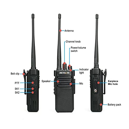 Case of 10,Retevis RT29 2 Way Radios Long Range 3200mAh Walkie Talkies Bulk VOX Security High Power Walkie Talkies Rechargeable for Warehouse,Construction