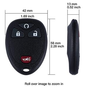 Car Keyless Entry Remote Control Key Fit for Chevy 2007-2014 Equinox Avalanche Silverado Escalade Tahoe Suburban GMC Yukon OUC60270, OUC60221,1Pack