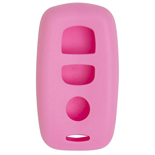 Keyless2Go Replacement for New Silicone Cover Protective Case for Mazda Remote with FCC KPU41846 KPU41794 - Pink