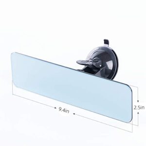 CHUANGLIN Frameless anti-glare rearview mirror, universal car interior rearview mirror, anti-glare adhesive suction cup blue mirror car endoscope (9.4 "X2.55")