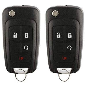 keylessoption keyless car remote uncut flip ignition key fob replacement for oht01060512 (pack of 2)