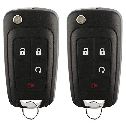 KeylessOption Keyless Car Remote Uncut Flip Ignition Key Fob Replacement for OHT01060512 (Pack of 2)