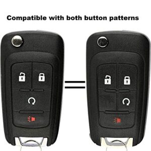 KeylessOption Keyless Car Remote Uncut Flip Ignition Key Fob Replacement for OHT01060512 (Pack of 2)