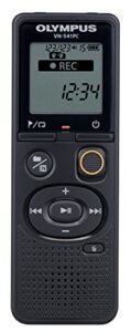 olympus vn-541pc digital voice recorder with one-touch recording, noise-cancellation function, 4gb memory, four scenes recording, includes a micro-usb cable.