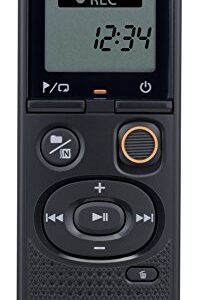 Olympus VN-541PC digital voice recorder with one-touch recording, noise-cancellation function, 4GB memory, four scenes recording, includes a micro-USB cable.