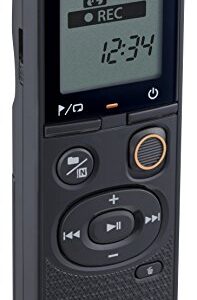 Olympus VN-541PC digital voice recorder with one-touch recording, noise-cancellation function, 4GB memory, four scenes recording, includes a micro-USB cable.