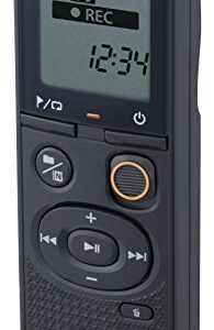 Olympus VN-541PC digital voice recorder with one-touch recording, noise-cancellation function, 4GB memory, four scenes recording, includes a micro-USB cable.