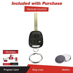 KeylessOption Keyless Entry Remote Fob Uncut Car Master Ignition Key for ES330 LS430 SC430, HYQ12BBT