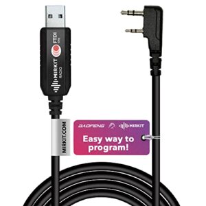 mirkit ftdi usb baofeng programming cable for flashing ham radios: wouxun, kenwood, baofeng, archell,100% usa warranty (model 1)