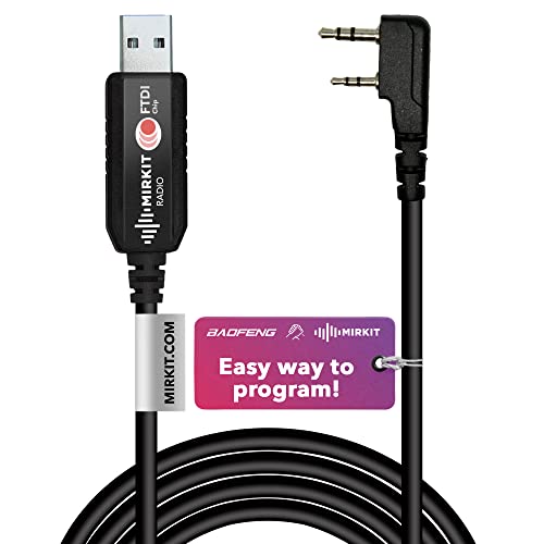 MIRKIT FTDI USB Baofeng Programming Cable for Flashing Ham Radios: Wouxun, Kenwood, Baofeng, Archell,100% USA Warranty (Model 1)