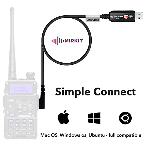 MIRKIT FTDI USB Baofeng Programming Cable for Flashing Ham Radios: Wouxun, Kenwood, Baofeng, Archell,100% USA Warranty (Model 1)