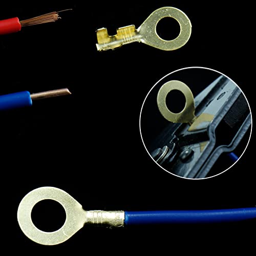 Teansic Quick Splice Connector kit, 180Pcs 2.8/4.8/6.3mm Male and Female Wire Spade Connector Copper Ring Terminal Assortment Kit for Electrical Wiring Car Audio Speaker