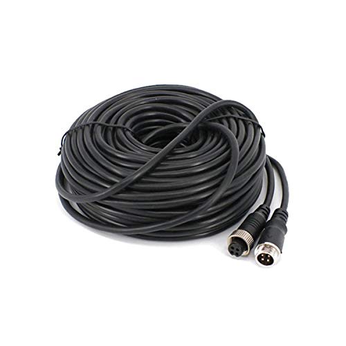 50ft 4-Pin Car Aviation Video Extension Cable for Truck Trailer Camper Bus Motorhome Vehicle Rearview Backup Monitor System CCTV System Camera Waterproof Shockproof 15M