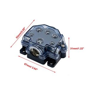 S SYDIEN 1Pc 1 in 5 Ways Out Way Power Distribution Block 0/2/4 Gauge in 2/4/8 Gauge Out Car Audio Splitter Power Ground Distributor Blocks