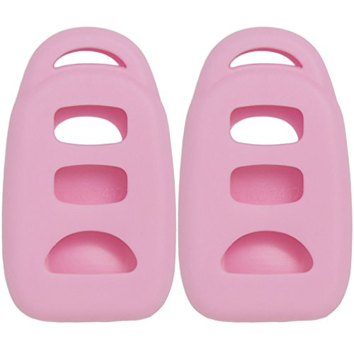 Keyless2Go Replacement for 2 New Silicone Cover Protective Case for Select Remote Key Fobs PINHA-T008 - Pink