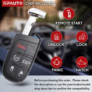 NPAUTO 2-Pack Key Fob Replacement for Chrysler 300 Dodge Charger 2011-2018 | Challenger 2015-2018 | Dart 2014-2016 | Durango 2014-2020 Keyless Entry Remote Car Smart Key Fob (M3N-40821302, 433MHz)