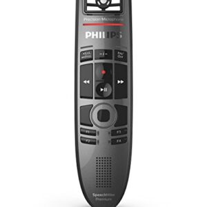 Philips SpeechMike Premium Touch USB Dictation Microphone for Crystal Clear Recording and Best Voice Recognition, Barcode Scanner, Sensory Control Panel and Press Buttons, Charcoal Grey SMP3800