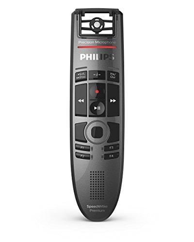 Philips SpeechMike Premium Touch USB Dictation Microphone for Crystal Clear Recording and Best Voice Recognition, Barcode Scanner, Sensory Control Panel and Press Buttons, Charcoal Grey SMP3800