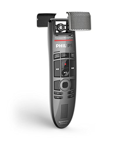 Philips SpeechMike Premium Touch USB Dictation Microphone for Crystal Clear Recording and Best Voice Recognition, Barcode Scanner, Sensory Control Panel and Press Buttons, Charcoal Grey SMP3800