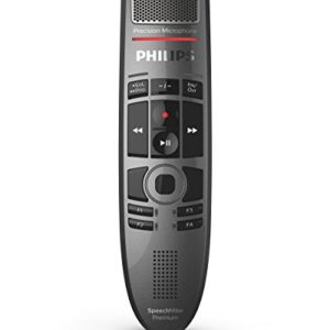 Philips SpeechMike Premium Touch USB Dictation Microphone for Crystal Clear Recording and Best Voice Recognition, Barcode Scanner, Sensory Control Panel and Press Buttons, Charcoal Grey SMP3800