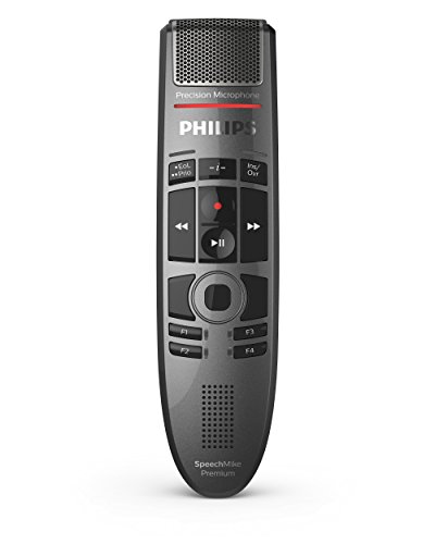 Philips SpeechMike Premium Touch USB Dictation Microphone for Crystal Clear Recording and Best Voice Recognition, Barcode Scanner, Sensory Control Panel and Press Buttons, Charcoal Grey SMP3800