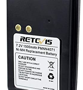 Retevis 2 Way Radio Battery Compatible with Motorola PMNN4071AR Mag One BPR40 A8 Walkie Talkies Belt Clip 1500mAh 7.2V Ni-MH Rechargeable Battery (5 Pack)