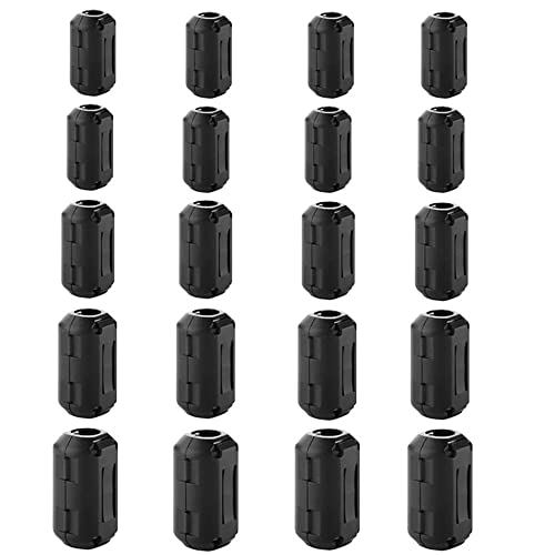 iSKUKA [Pack of 10] Ferrite Beads Clip - on Design for HDMI Cable USB Cable Noise EMI RFI Suppressor Ferrite Core Ferrite Ring (20pcs with 5 Sizes)