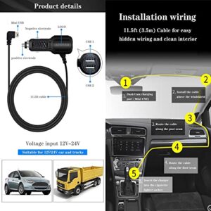 Dash Cam Charger Cable ，Garmin Charging Cable，Garmin Power Cable， for Garmin Dash Cam, Garmin GPS, MP3 Player，Garmin GPS Navigator, for 12V-24V Car and Truck Car Power Adapter Cable