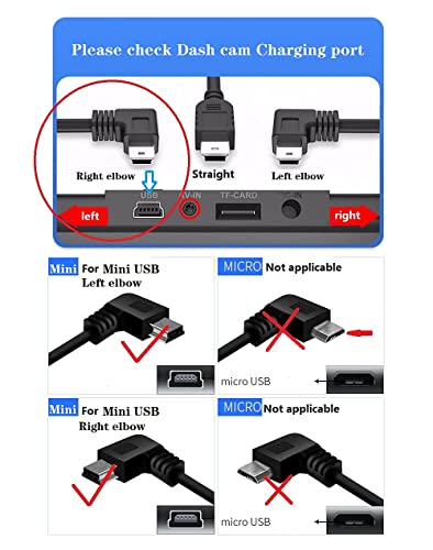 Dash Cam Charger Cable ，Garmin Charging Cable，Garmin Power Cable， for Garmin Dash Cam, Garmin GPS, MP3 Player，Garmin GPS Navigator, for 12V-24V Car and Truck Car Power Adapter Cable