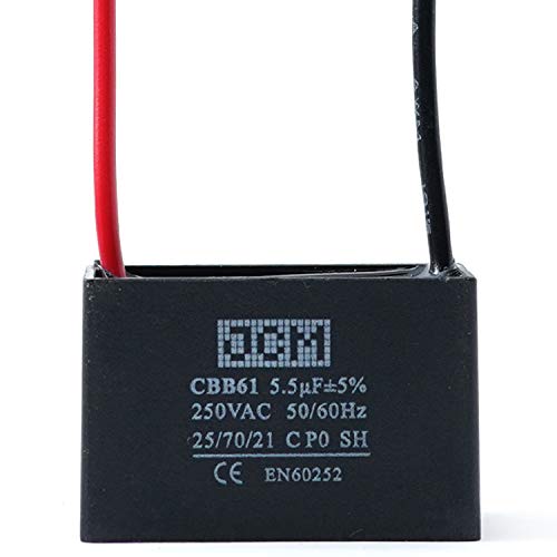 JCM 2 Wire Ceiling Fan Capacitor 5.5uF 250VAC CBB61