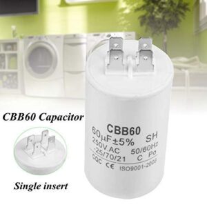 60uF CBB60 Capacitor, CBB60 Run Capacitor for Start-up of AC Motors with Frequency of 50Hz/60Hz,for Washer Air Conditioners Compressors Pump and Motors.