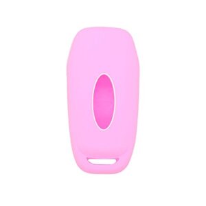 SEGADEN Silicone Cover Protector Case Holder Skin Jacket Compatible with FORD Fusion 4 Button Flip Remote Key Fob CV2711 Pink