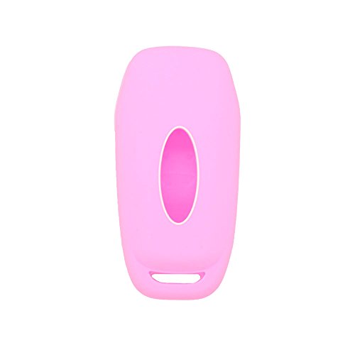 SEGADEN Silicone Cover Protector Case Holder Skin Jacket Compatible with FORD Fusion 4 Button Flip Remote Key Fob CV2711 Pink